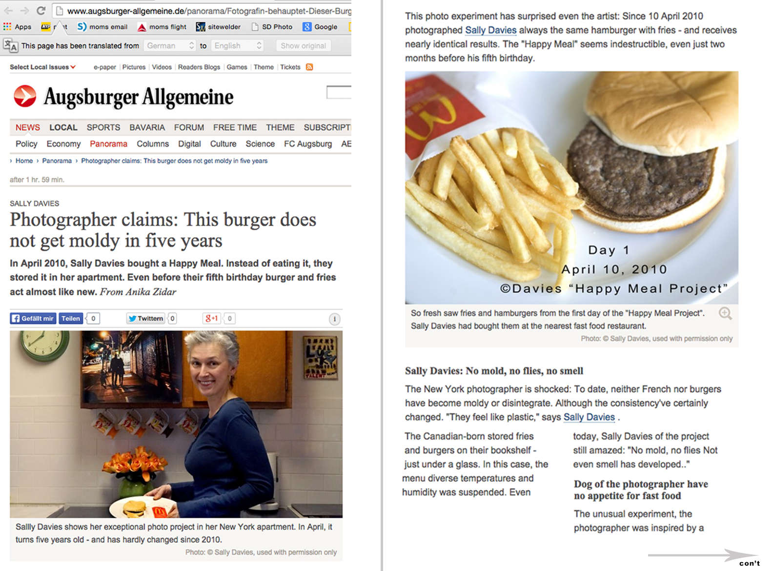 Happy Meal Project : Sally Davies Photo